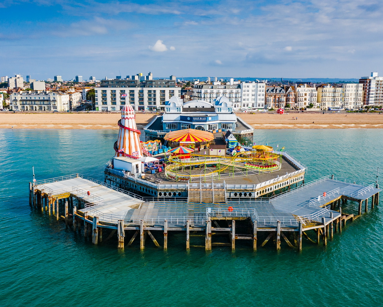 Portsmouth’s pier gets a colourful upgrade - Photos by Drone - Grey ...